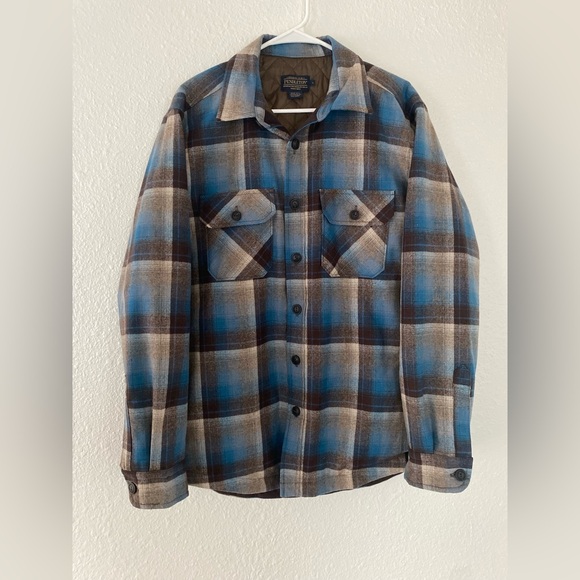 Pendleton | Shirts | Mens Pendleton Wool Board Blue And Brown Plaid ...